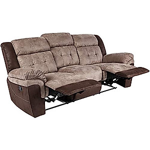 Homelegance Chai 91" Microfiber Double Reclining Sofa (Manual), Brown