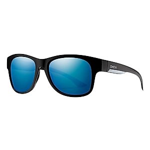 Smith Optics Wayward Lifestyle Polarized Sunglasses, Matte Black/Chromapop Blue Mirror