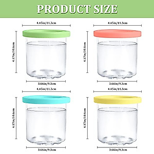 Ice Cream Pint Container Replacement for Ninja Creami Pints and Lids -16oz Cups Compatible with NC301 NC300 NC299AMZ Series Ice Cream Maker - Airtight Leak Proof Lids ，BPA-Free & Dishwasher Safe