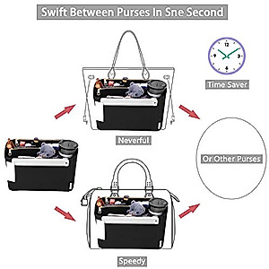ZTUJO Purse Organizer, Felt Bag Organizer Purse Organizer Insert For Speedy, Neverfull, Graceful, Neverfull,Tote, Handbag,Shaper (Medium, Black)