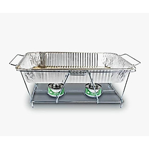 Folding Chafing Food Warmer Wire Rack Chafer Stand Chrome Super Sturdy Foldable Buffet, for use with Disposable Party Accessories