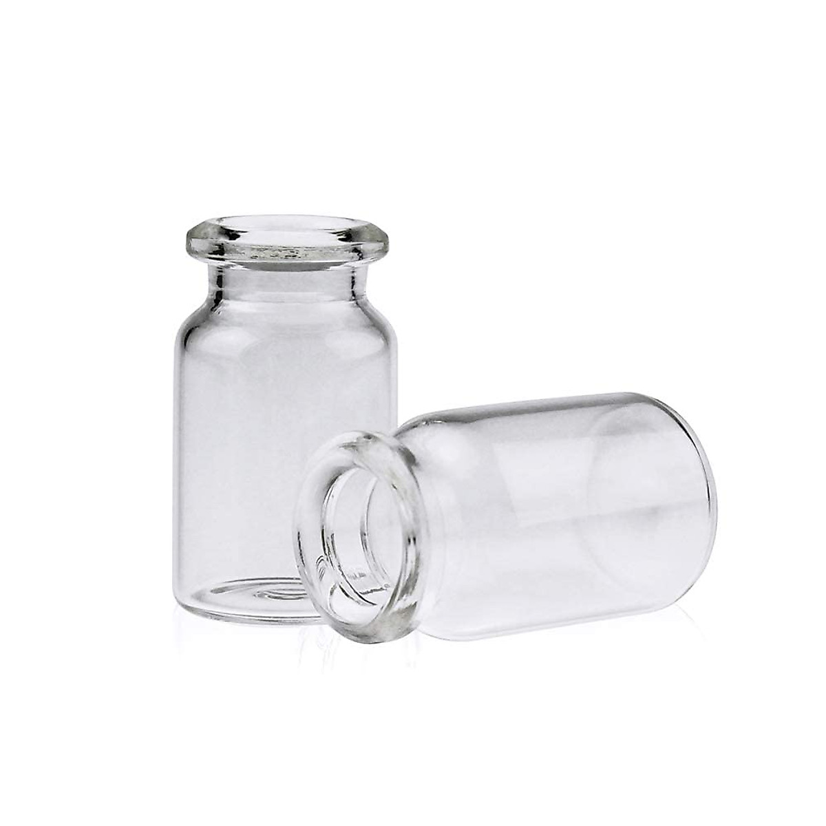 PEKYBIO 20mm, Headspace Vial, 6ml Capacity, Flat Bottom, Beveled Finish, Short Neck, 22x38mm, and Aluminum Crimp Seal with Natural PTFE/White Silicone Septa