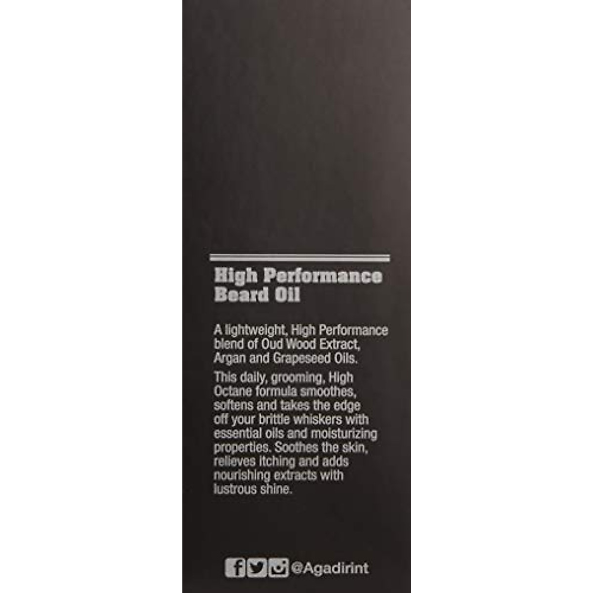 AGADIR Oud Wood Beard Oil, 1.5 Fl Oz