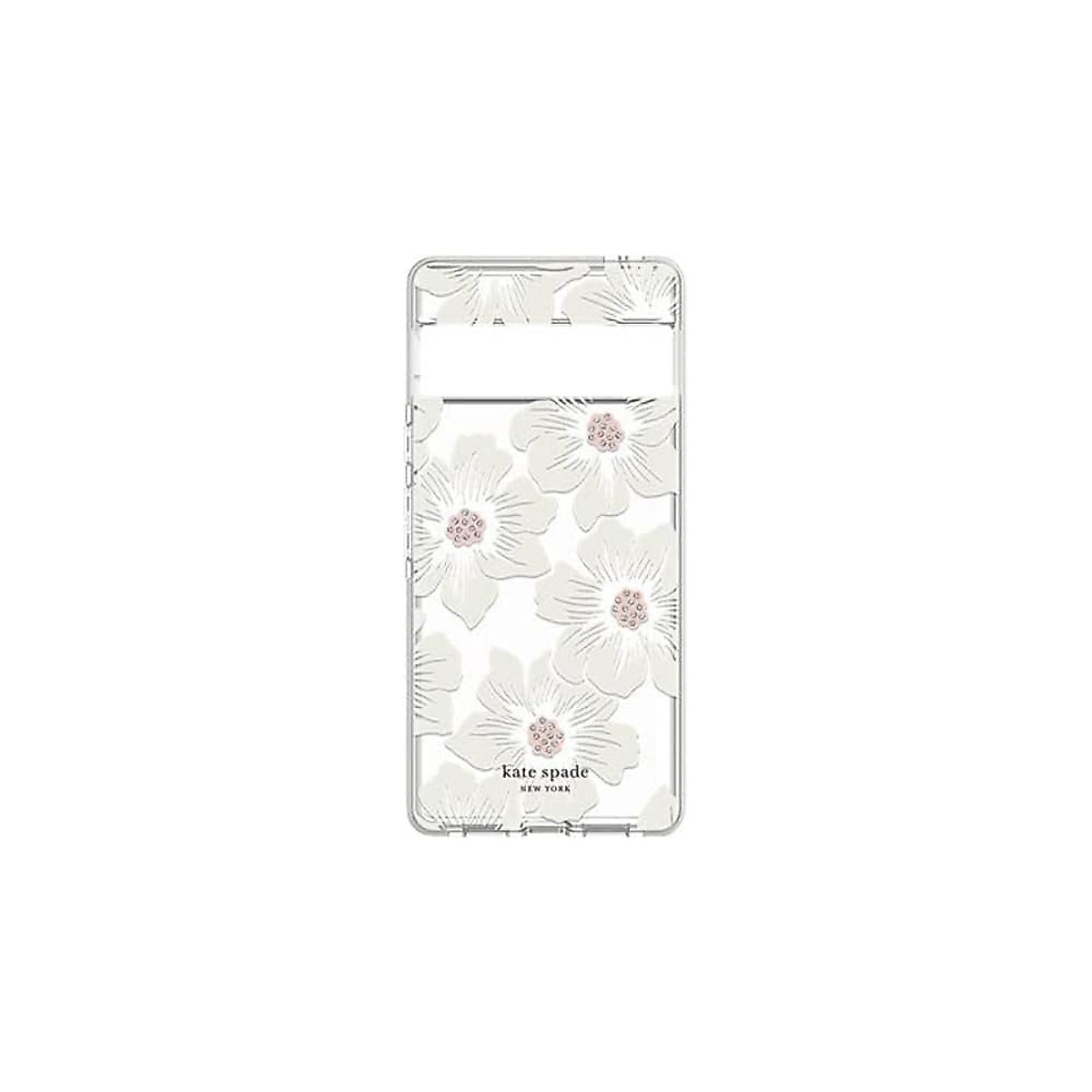 kate spade new york Defensive Hardshell Case for Pixel 6 - Hollyhock Floral Clear (Hollyhock Floral Clear)