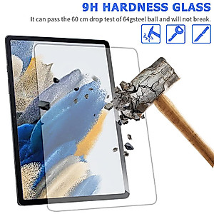 ZenRich 2 Pack Anti Glare Tempered Glass Screen Protector for Samsung Galaxy Tab A8 10.5 Inch (SM-X200/X205/X207) with 9H Hardness/Bubble Free/Anti-Scratch/High Touch Sensitivity