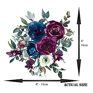 Dark Bouquet Rub on Transfer, 6 x 6 inch Sheet - Dry Rub-On/Off Transfers Stickers for Decoupage Scrapbooking Crafts Mixed Media Collage Art