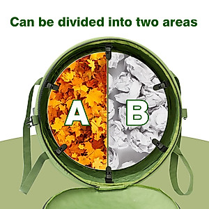 Collapsible/Pop Up Trash Can, Outdoor Trash Can and Recycling Bin 13.8x15.8 In, 600d Oxford Cloth Yard Waste Bags, Camping Trash Can Collapsible with Clip and Zip lid (1Pcs-Green 10 Gallons)