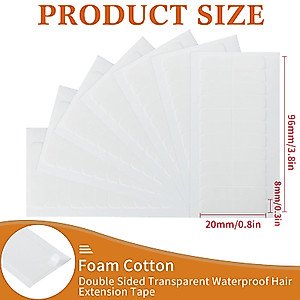 Leelosp 240 Pieces Hair Extension Tape Tabs Double Sided Replacement Tape for Hair Extensions Adhesive 1.57 x 0.32 Inch Hairpiece Expansion Tools for Wig Toupee Hairpiece Wigs Supplies, White