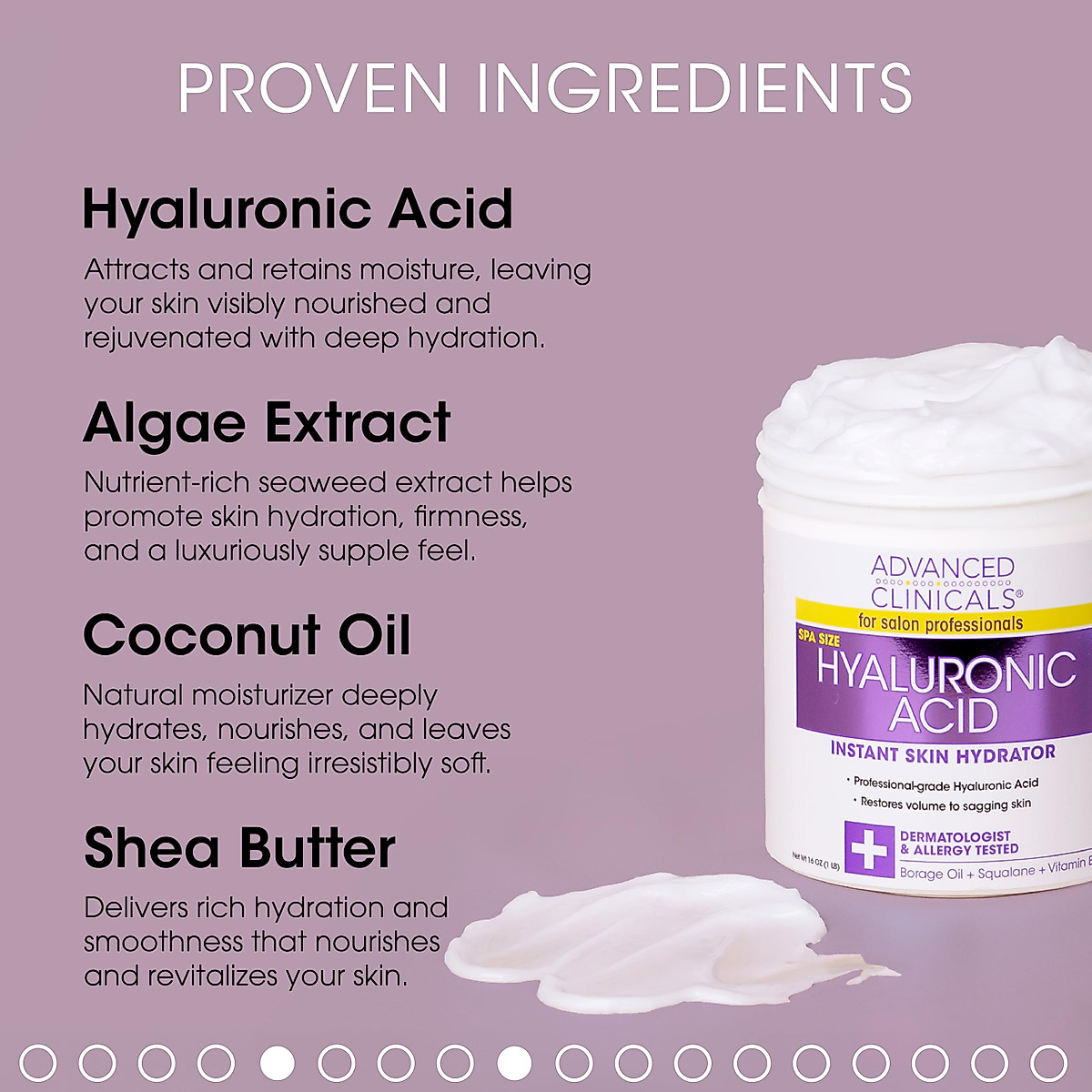 Advanced Clinicals Hyaluronic Acid Body Lotion & Face Moisturizer W/Vitamin E | Hydrating Dry Skin Firming Lotion Minimizes Look Of Wrinkles, Stretch Marks, & Crepey Skin | Skin Care Products, 2pc