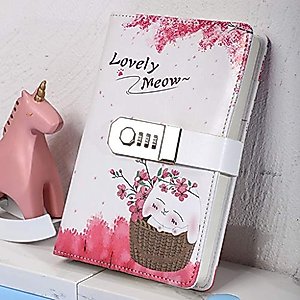 Notebooks B6 Notebook Creative Password Lock Journal Lock Diary Digital Password Notebook Locking Journal Diary，Students, Young People Use Journal Diary (Color : Yellow)