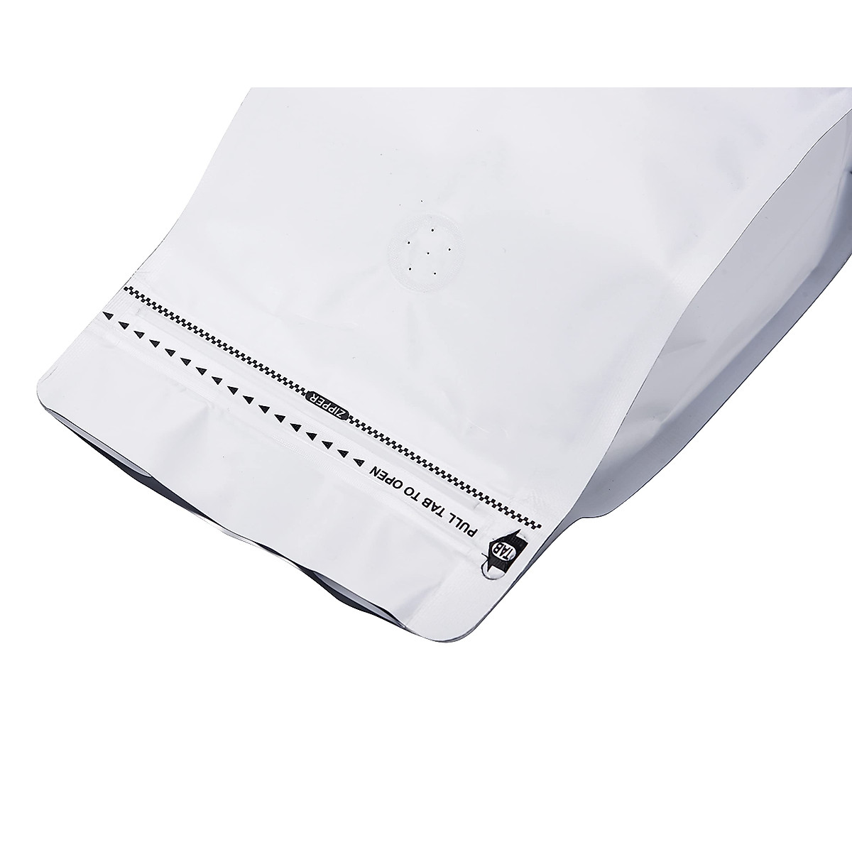 50 Count 16 Ounce Matt White Aluminum Foil Coffee Bags, Stand Up/Flat Bottom Coffee Pouches with Air Release Valve and Reusable Side Zipper (50, 16OZ, 1LB, 500G)