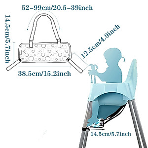 ZYSM High Chair Footrest, Portable Adjustable Non-Slip 600D Polyester Fiber Ice Silk Fabric Foot Rest, Knitting Footrest Compatible with Ikae Baby HighChair Accessories (Blue), 1.0 Count