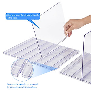 Generic Purse Organizer for Closet Plastic Shelf Dividers Organizer for Vertical Purse Handbag Sweater Shirts in Pantry Bedroom 2 Pack Clear