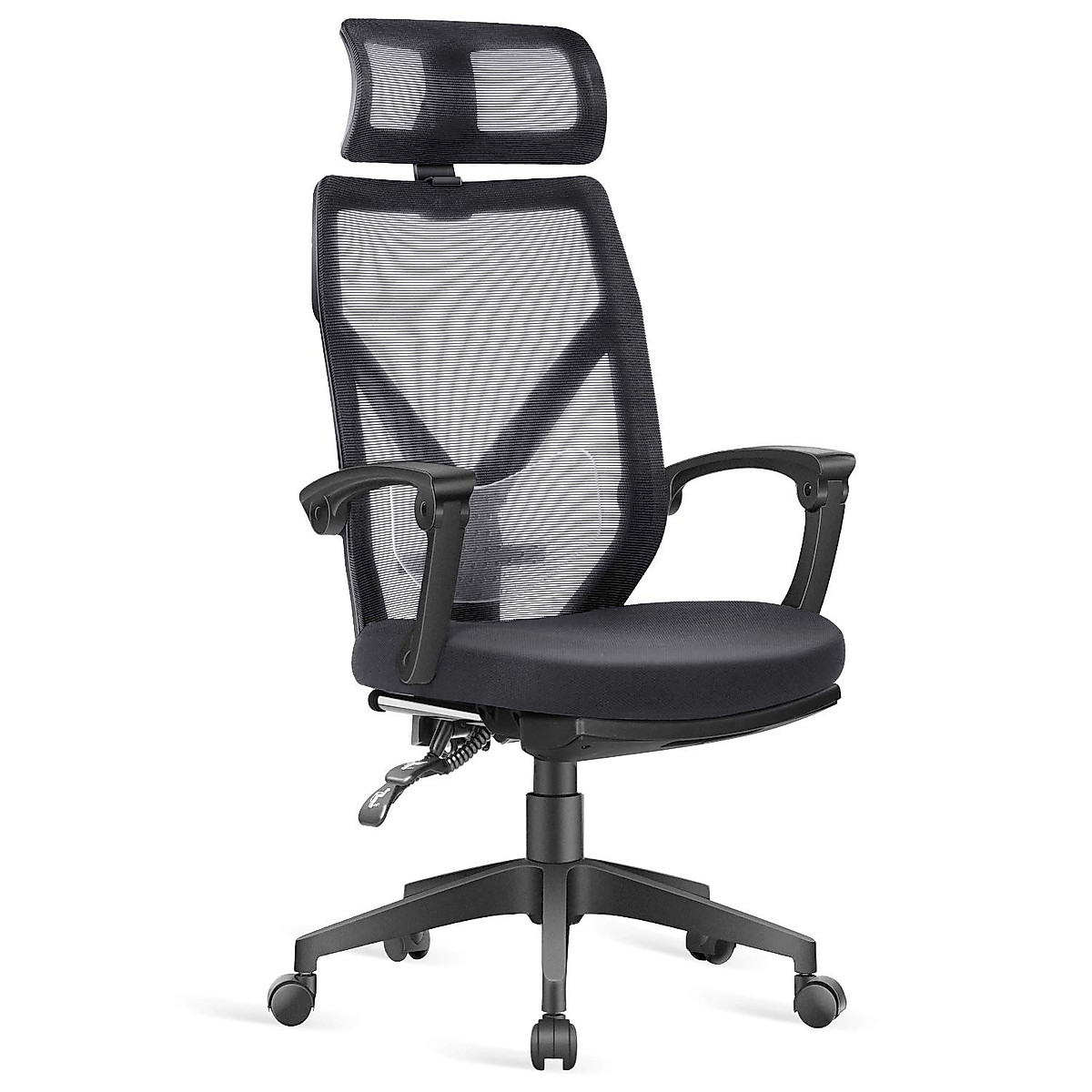 Dripex Ergonomic Office Chair Mesh Computer Desk Chairs with Lumbar Support/Adjustable Headrest/High Back/Wheels Arms, Swivel Rolling Chair for Home Office