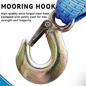 AKRIXKIP Boat Trailer Winch 1600LBS Hand Winch with 26ft Blue Winch Strap, 4:1 Gear Portable Winch with Hook, 2 Way Ratchet Manual Winch for Jet Ski Boat Towing Pulley Drag Winch