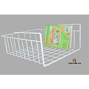 DecoBros Under Shelf Basket Wrap Rack, White