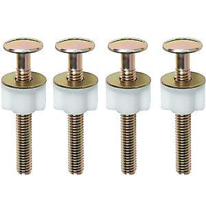 4 Pcs Toilet Seat Screws, Universal Toilet Seat Hinge Bolts and Screw, with Plastic Nuts and Metal Washers Replacement Parts for Top Mount Toilet Seat Hinges