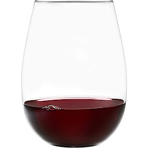 Voted New York Times Best Stemless Glass 2017, Elegant European Lead-Free Crystal Stemless Wine Glasses, Set of 6, 17 Fl Oz, Perfect for Scotch, Whisky, Cocktails, Water, and Smoothies