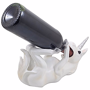 Drinking Magical Unicorn Wine Bottle Holder Display Stand Decorative Statue for Mythical Decor Bar or Counter Centerpieces As Fantasy Gifts for Wine Lovers