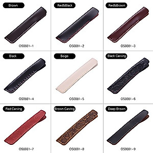 defen Handmade Leather Pen Case Fountain Sleeve Bag Vintage Pouch for Single Pen Stylus Ballpoint 6.3 * 1.2''