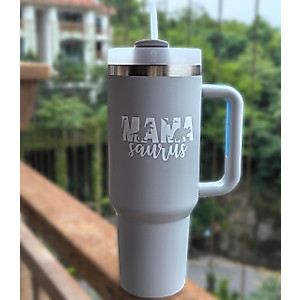CHONG SHENG 40OZ Coffee Mug for Mama-to-be, Gifts for Mama Birthday Christmas, Mother’s Day Gifts for Mom from Daughter Son Kids, Mamasaurus Tumbler