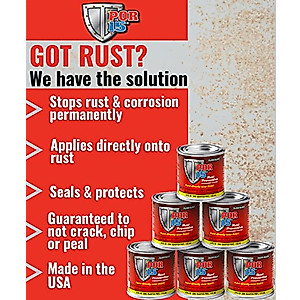 POR-15 Six Pack Rust Preventive Coating, Stop Rust and Corrosion Permanently, Anti-rust Protective Barrier, 4 Fluid Ounces, Gloss Black, Pack of 6