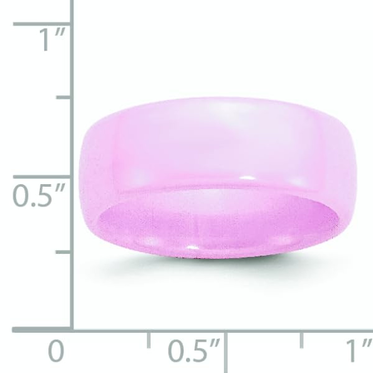 IceCarats Ceramic Pink 8mm Plain Classic Wedding Band Ring Size 5.00