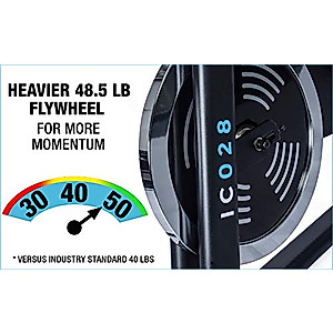 EFITMENT Pro Belt Drive Indoor Cycle Bike with 48.5 lb Flywheel, Leather Pad Resistance & LCD Monitor - IC028