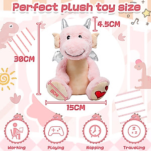 ISTATSO Dragon Plush Toys - Dragon Plushies Throw Pillow Dragon Stuffed Animal Dragon Hugging Dragon Soft Dragon Doll Gift for Kids（Pink）
