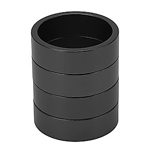 Demeras Bicycle Headset Pads, Rustproof Sturdy High Strength Handlebar Stem Spacers Aluminium Alloy Simple Installation for Road Bike for Mountain Bike(Black)