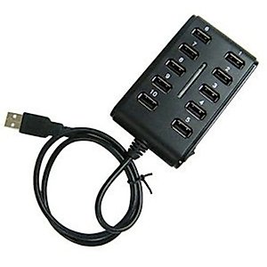 SHYPT High Speed 480 Mbps USB 2.0 Hub 10 Port Multi Personal Computer USB Hub Portable USB Splitter