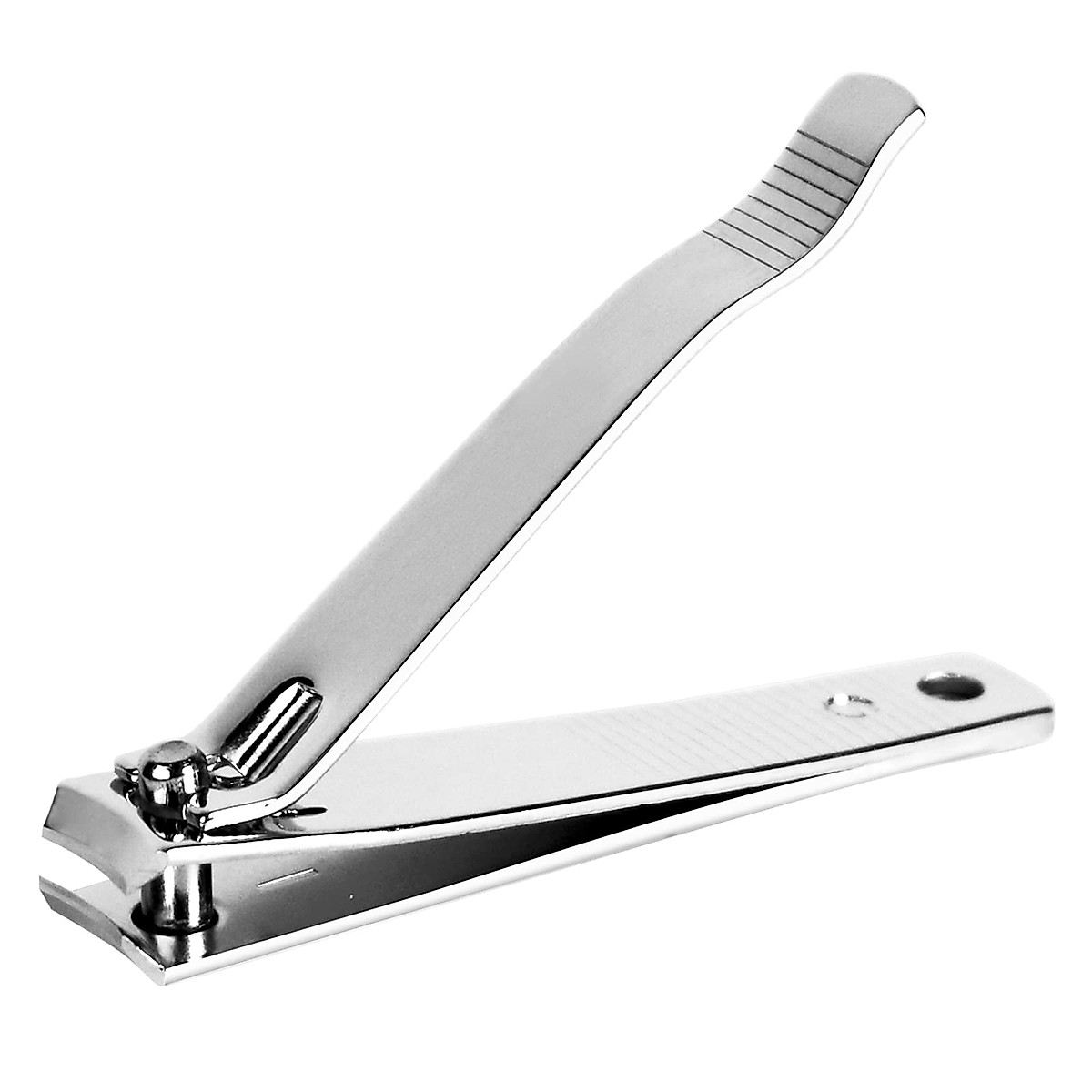 3pcs Large Beauticom Stainless Steel Curved Nail Clipper - Professional Ultra Sharp Sturdy Silver Finger Nail and Toe Nail Cutters for Acrylic Nails Grooming Manicure