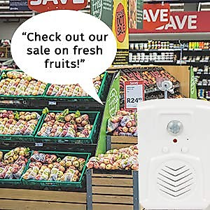 SierraTeck Motion Activated Voice Player - Recordable, Built-in Microphone – Independent Living, Point of Sale Advertising, Door Greeter, Entry Alert