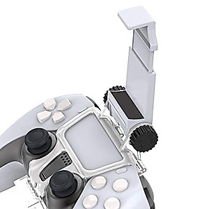 PS5 Controller Mobile Gaming Clip, PS5 Controller Phone Mount Adjustable Phone Holder Clamp, White