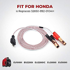BougeRV Generator DC Charging Cables for Honda Generator 16AWG with 2X 20A Pure Copper Alligators Generator Storage Cover for Honda Generator EU2200i EU2200IC EU2000i EU2000i EU2000i