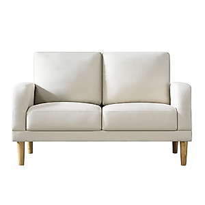 Husbedom 50"(W) Loveseat, Small Couches for Small Spaces, Mini Love Seat Sofa Furniture for Living Room, Bedroom, Beige