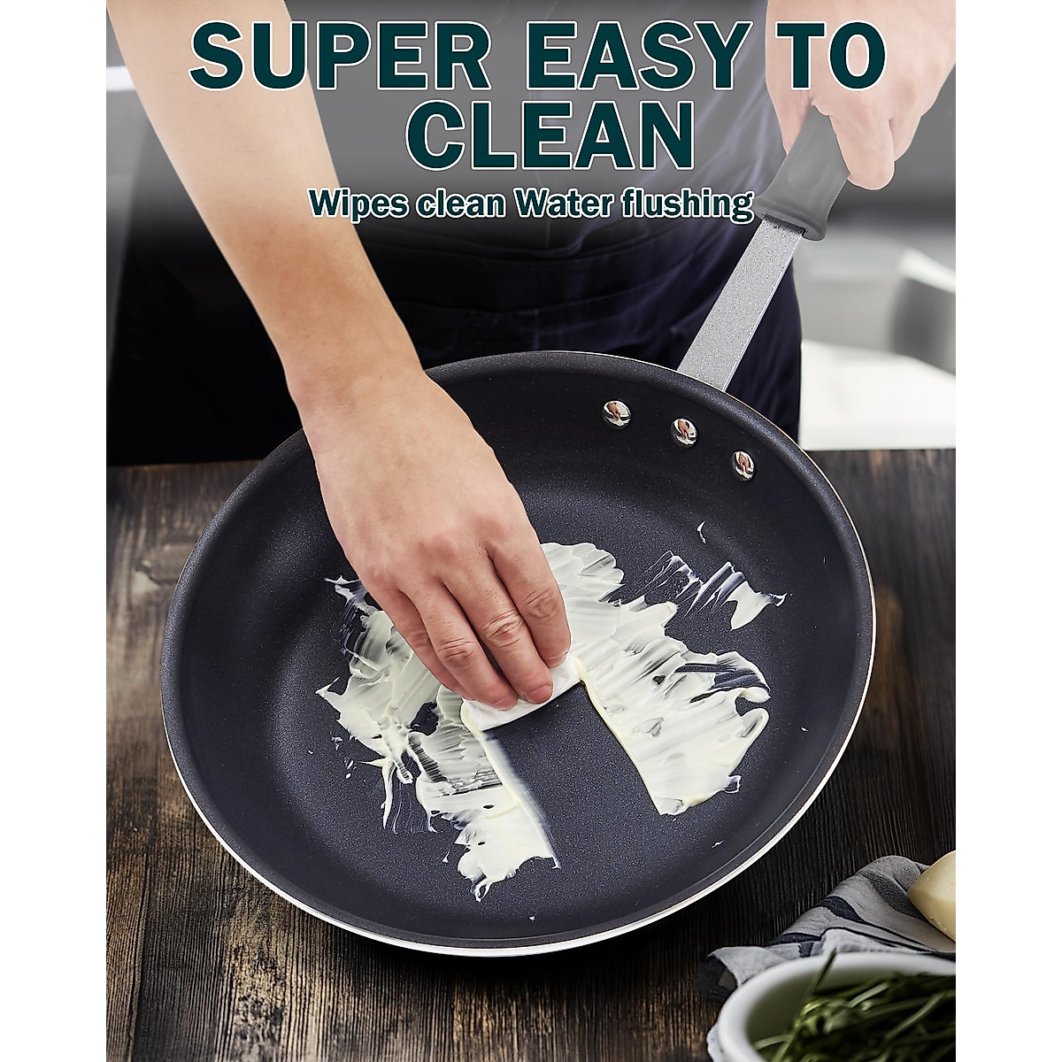 Cooks Standard Nonstick Frying Pan 8-Inch, Heavy Duty Skillet Pan, Professional Aluminum Omelette Pan ,Metalic