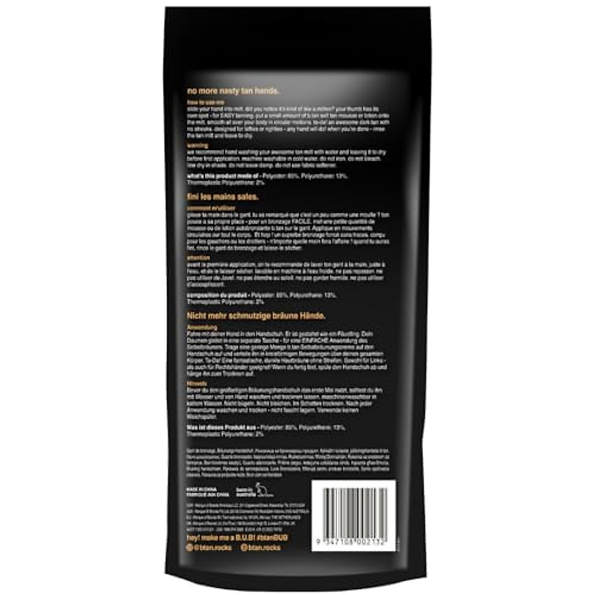 b.tan Body Self Tanning Mitt | I Don't Want Tan On My Hands - Self Tanning Applicator Glove with Thumb, Streak-Free, Even Application, Velvety Soft, Reusable, Sunless Tan, Body Lotion, Tanning Lotion