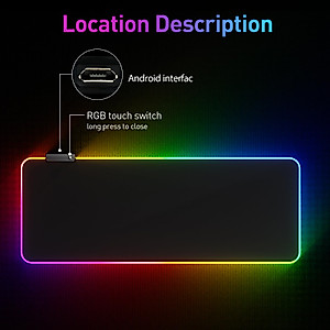 RGB Mousepad Led Mouse Pad, Large Mouse Pad,Led and Big Mouse mat