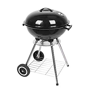 #1 Original Kettle Charcoal Grill Outdoor Portable BBQ Grill Backyard Cooking Stainless Steel for Standing & Grilling Steaks, Burgers, Backyard Pitmaster & Tailgating (18" Black Kettle Grill)