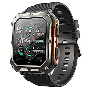 Loluka Military Smart Watch for Men Answer/Make Calls Heart Rate Sleep Tracker 1.83" Touch Screen Mens Smartwatch for Android iOS Phones Tactical Pedometer Fitness Watch