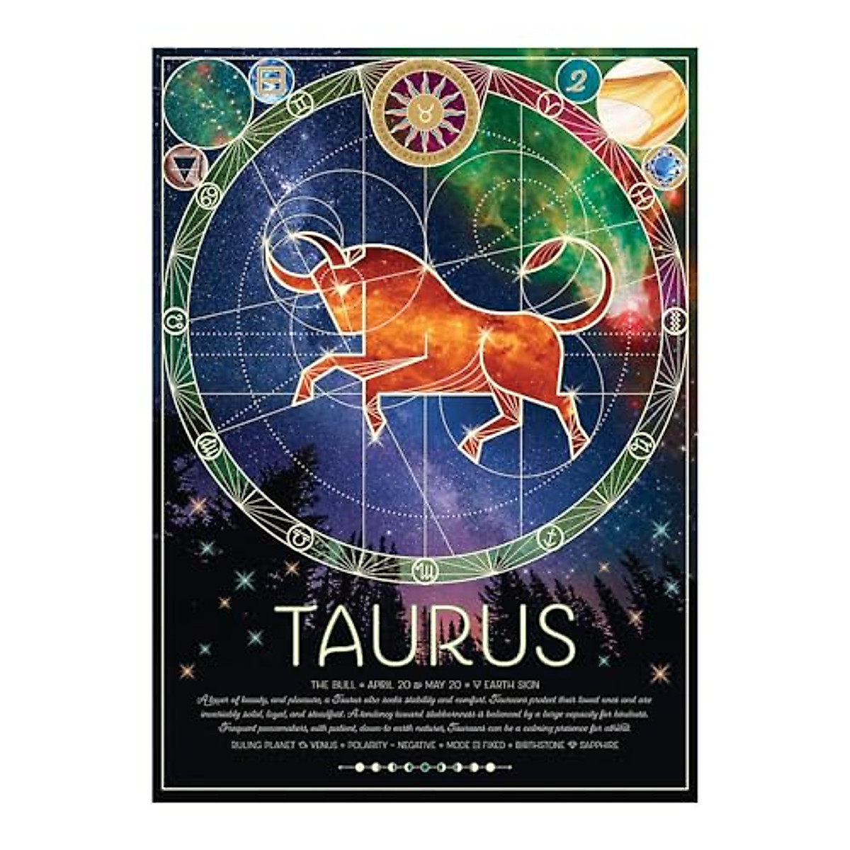 Cobble Hill 500 Piece Zodiac Puzzle - Taurus - Sample Poster Included