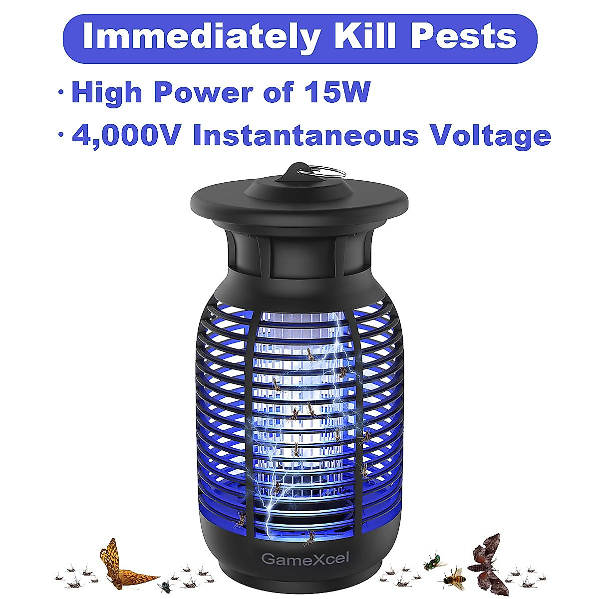 Bug Zapper Electric Mosquito Zapper Mosquito Killer Outdoor and Indoor Insect Fly Traps UV Insect Catcher Insect Killer Gnats Pest Attractant Trap for Home Patio Backyard Round