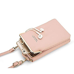 SUMGOGO WOMENS CROSSBODY BAG CELL PHONE SHOULDER PURSE CARD WALLET HANDBAG SATCHEL (Black)