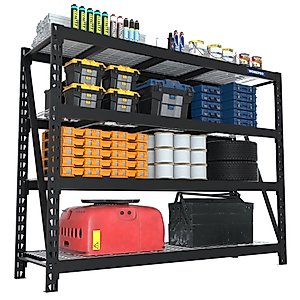 WORKPRO 68" Ultra Wide 4-Tier Metal Garage Shelving Unit, 68"W x 24"D x 65"H, 7200 LBS Capacity, Heavy Duty Storage Utility Rack, Industrial Adjustable Shelves for Shop Warehouse Basement Fish Tank