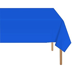RCFFDL Deep Blue Plastic Tablecloth (2 Pack), 54 x 108 inch Dining Table Cover for Rectangle Table, Dark Blue Disposable Tablecloths for Decor Parties, Birthday, Bridal Shower, Wedding