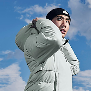 adidas Men's Team Issue Beanie, Standard fit Cuffed Acrylic Knit hat/Cap for Winter, Black/White F22, One Size