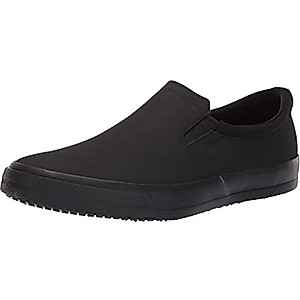 Shoes for Crews Ollie II, Mens, Women's, Unisex Slip Resistant Work Shoe Sneaker, Black Leather, Men's Size 13/Women's Size 14.5