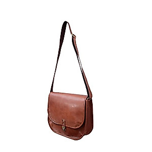 DEENIT'S Brown Full Grain Genuine Leather Sling Bag Handmade Womens stylish Crossbody Small Bag (9x11x3)