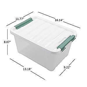 Utiao 20 Quart Clear Plastic Bin with Lid, Latching Storage Box, 6 Packs